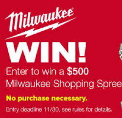 Sweepstakes | $500 Milwaukee Tool Sweepstakes